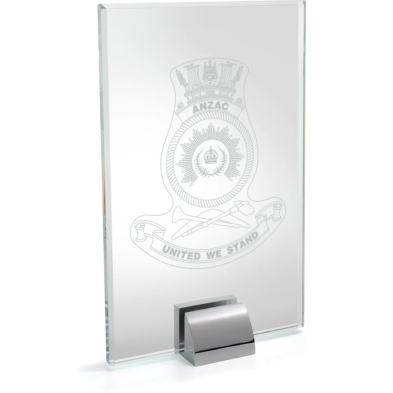 HMAS Anzac Alpha Glass Award | Engraved Plaque - Military Shop