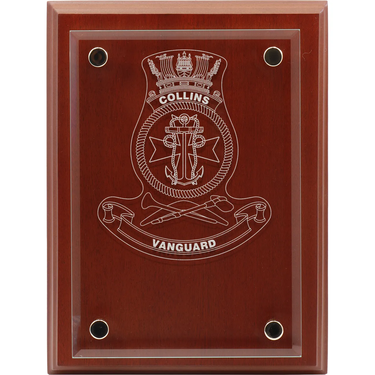 HMAS Collins Delta Floating Glass Award | Engraved Plaque - Military Shop