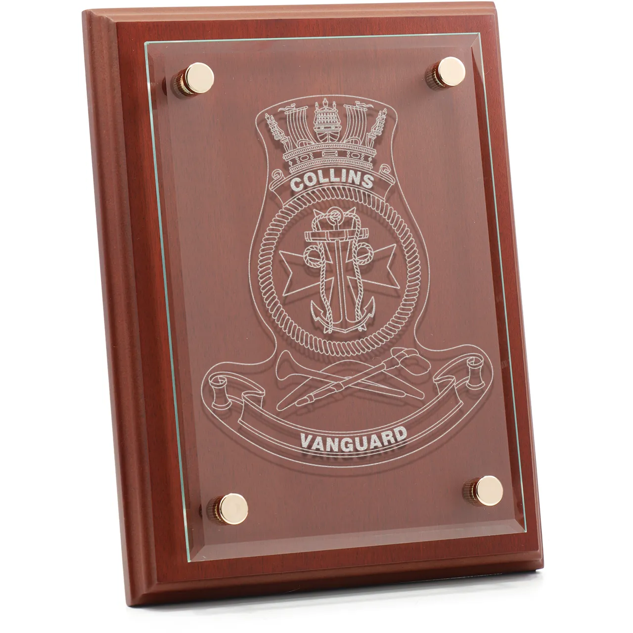 HMAS Collins Delta Floating Glass Award | Engraved Plaque - Military Shop