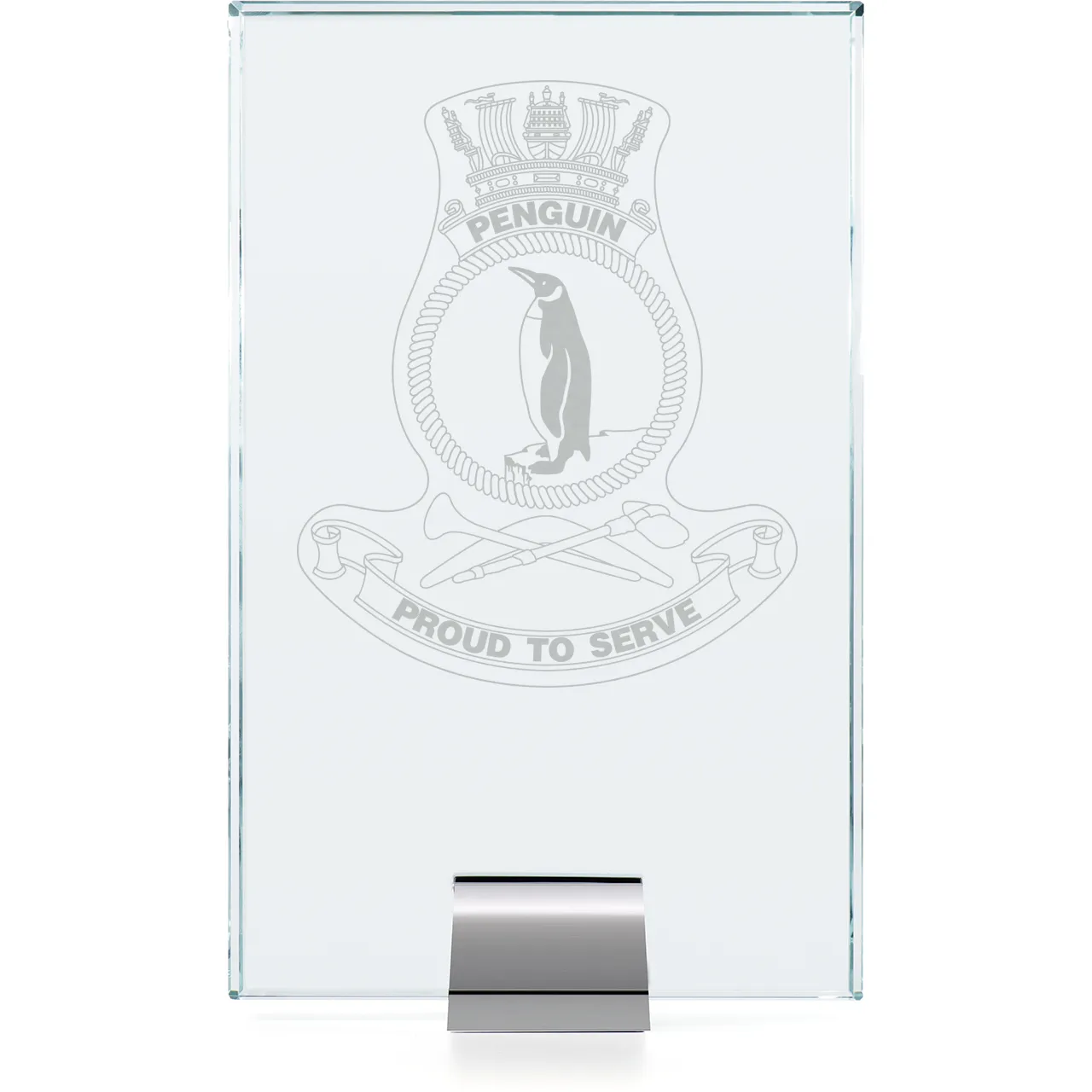 HMAS Penguin Alpha Glass Award | Engraved Plaque - Military Shop
