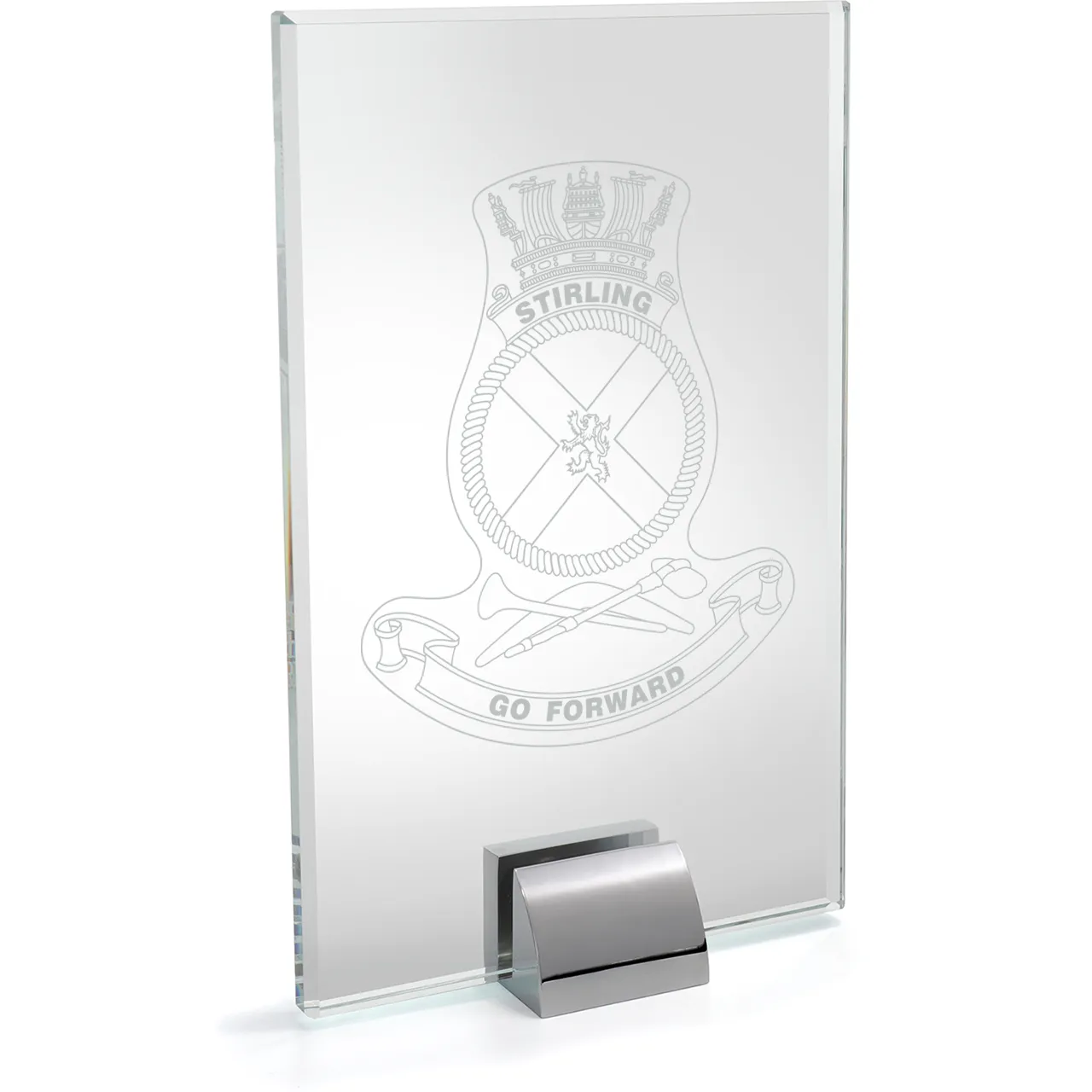 HMAS Stirling Alpha Glass Award | Engraved Plaque - Military Shop