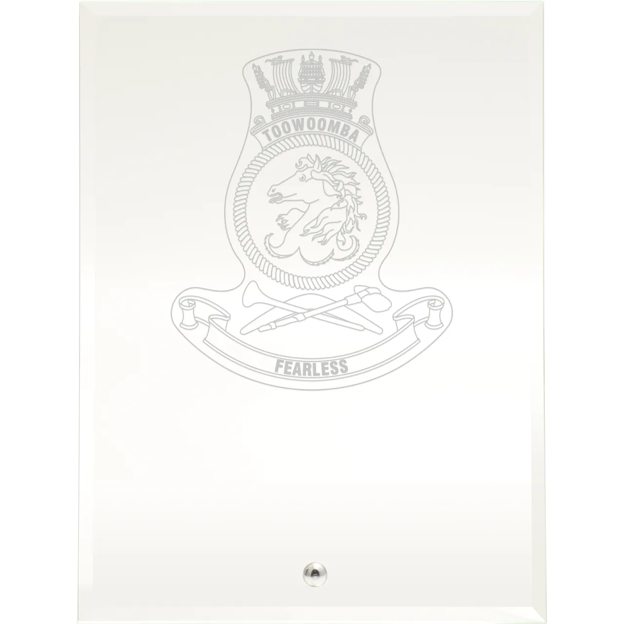 HMAS Toowoomba Essence Glass Award | Engraved Plaque - Military Shop
