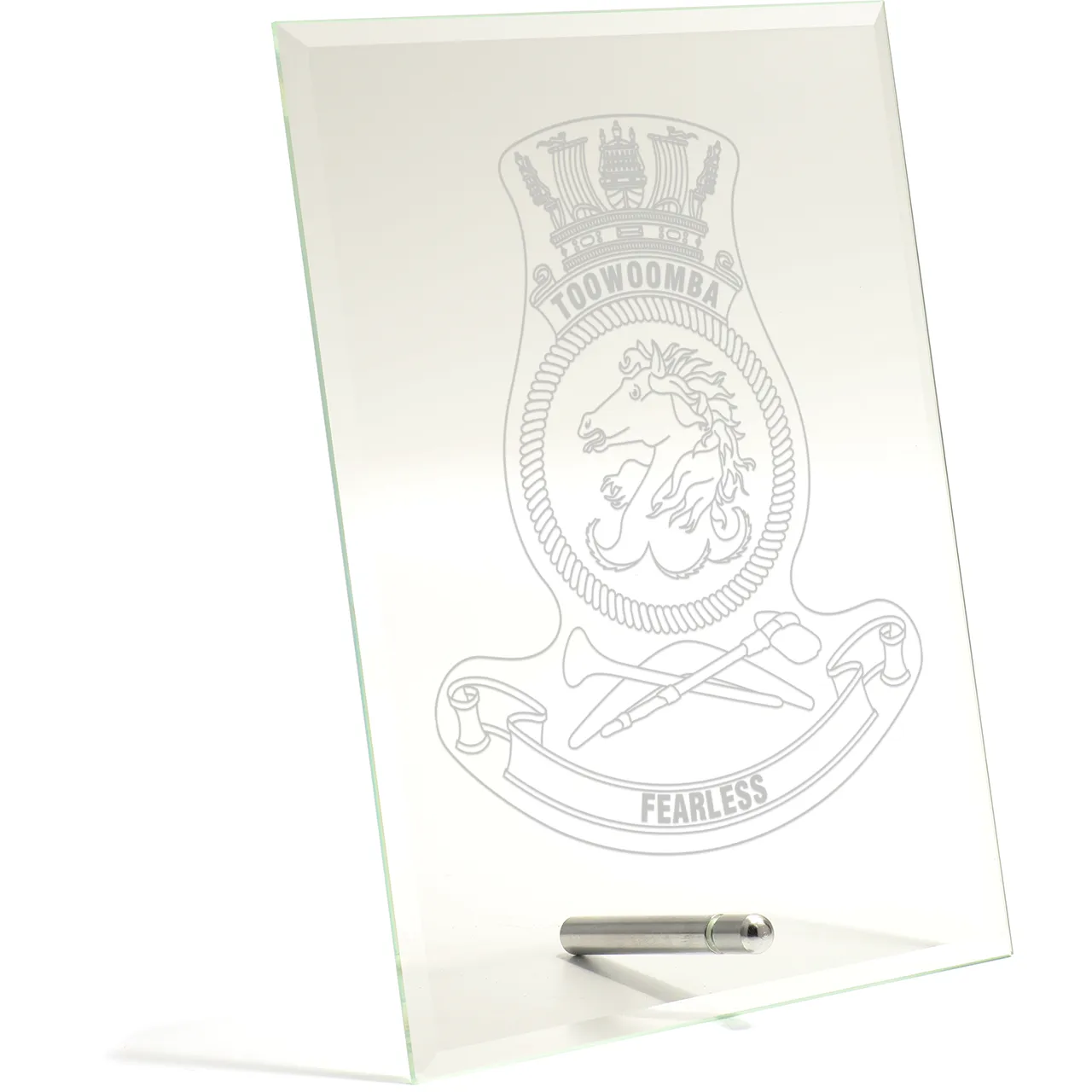HMAS Toowoomba Essence Glass Award | Engraved Plaque - Military Shop